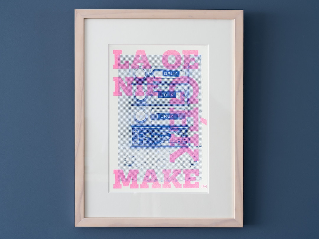 Riso Print druk Druk Druk, A4 Format, Risograph Print, Saying, Brabant ...