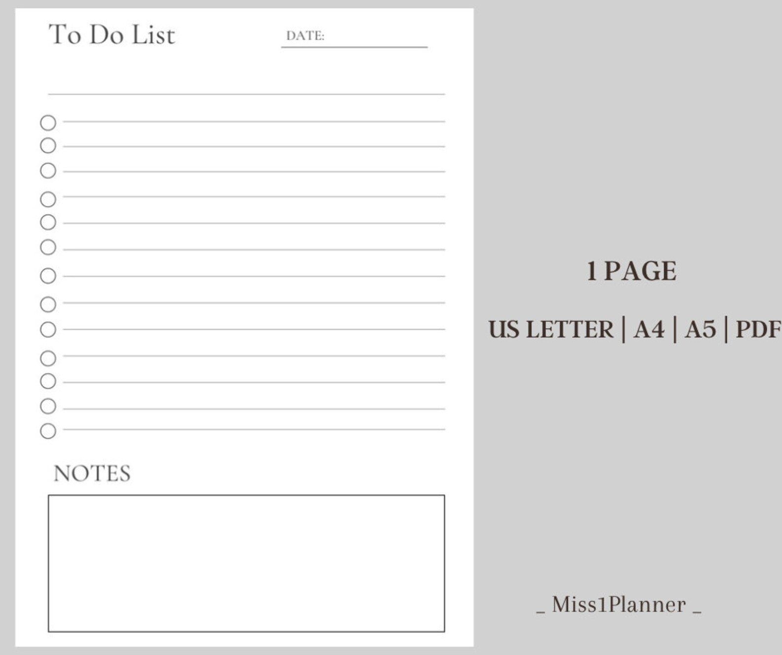 Minimalist to Do List Printable, Daily to Do List Task Checklist ...