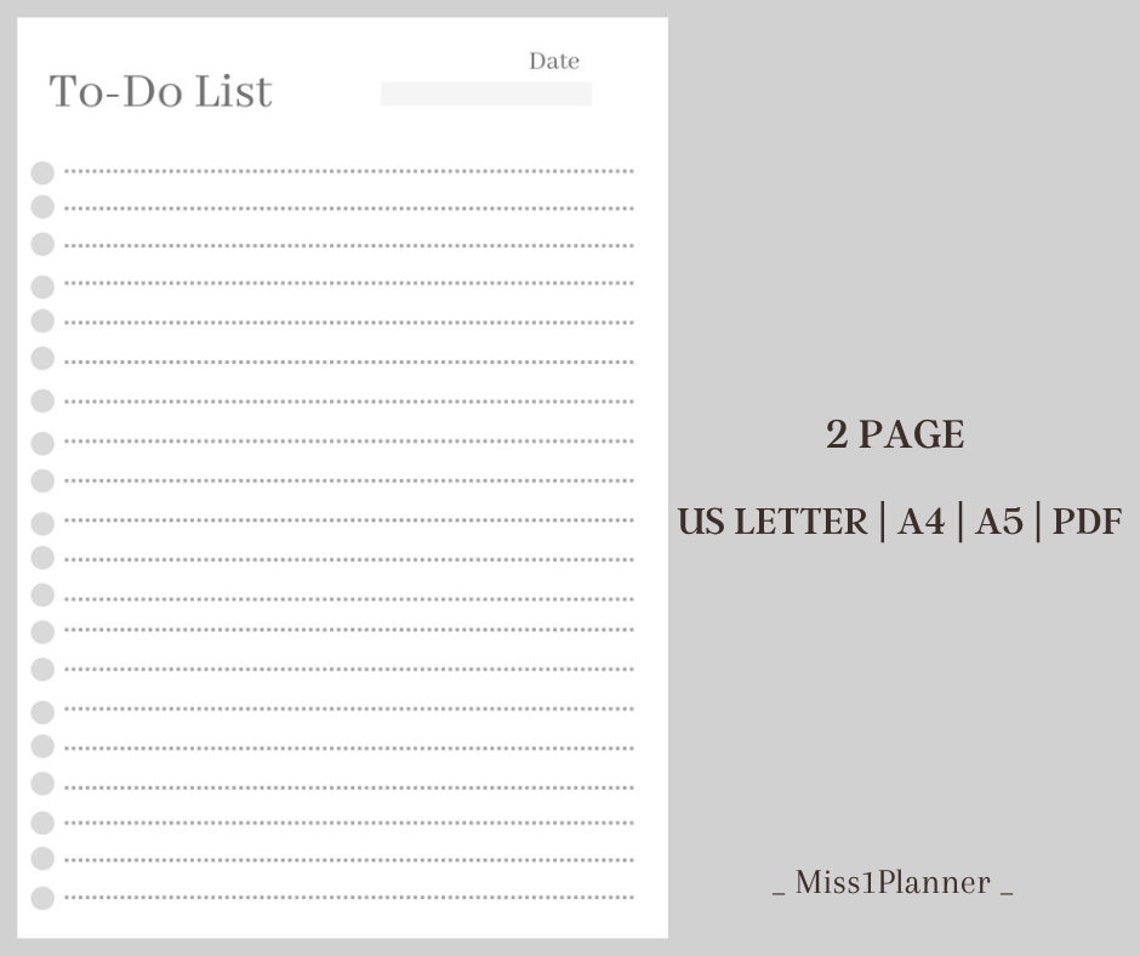 Minimalist to Do List Printable Daily to Do List Task - Etsy