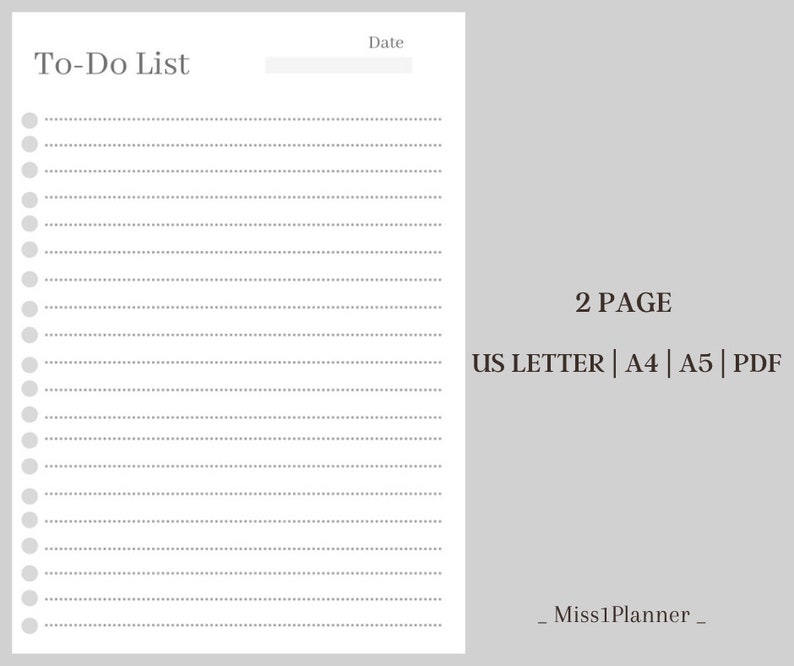 Minimalist to Do List Printable Daily to Do List Task - Etsy