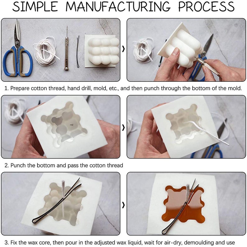Special Design Candle Silicone Mold Cube Candle Silicone | Etsy