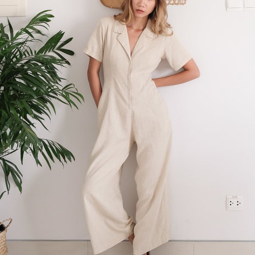 Linen Romper. Elegant Rompers. Formal Jumpsuit. Black Jumper. | Etsy