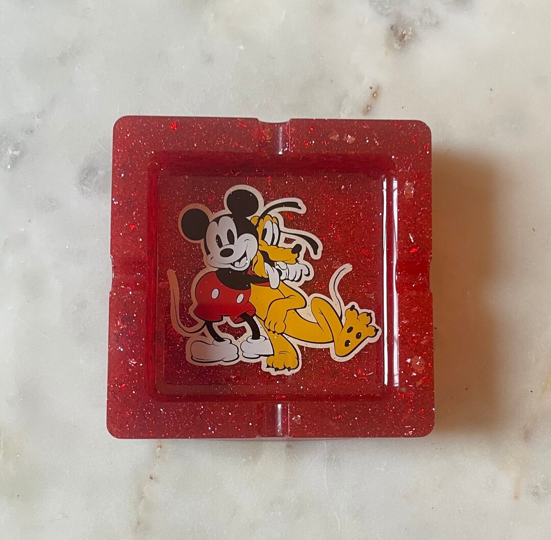 Classic Disney Mickey Mouse Hugging Pluto Red/rose Gold Foil and Red ...