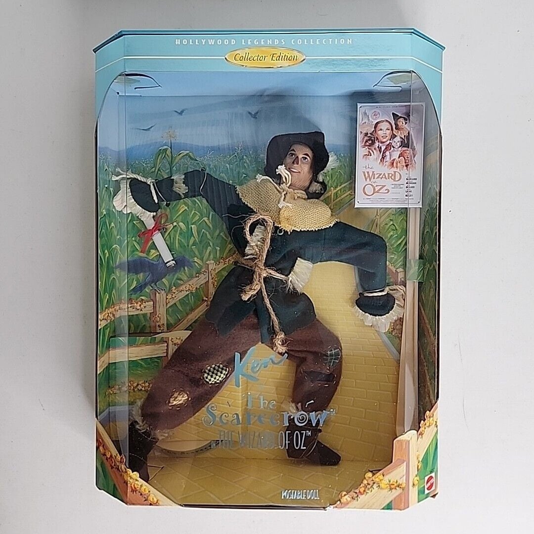 1996 Barbie Ken Scarecrow Wizard of Oz Poseable Movie 16497 Hollywood ...