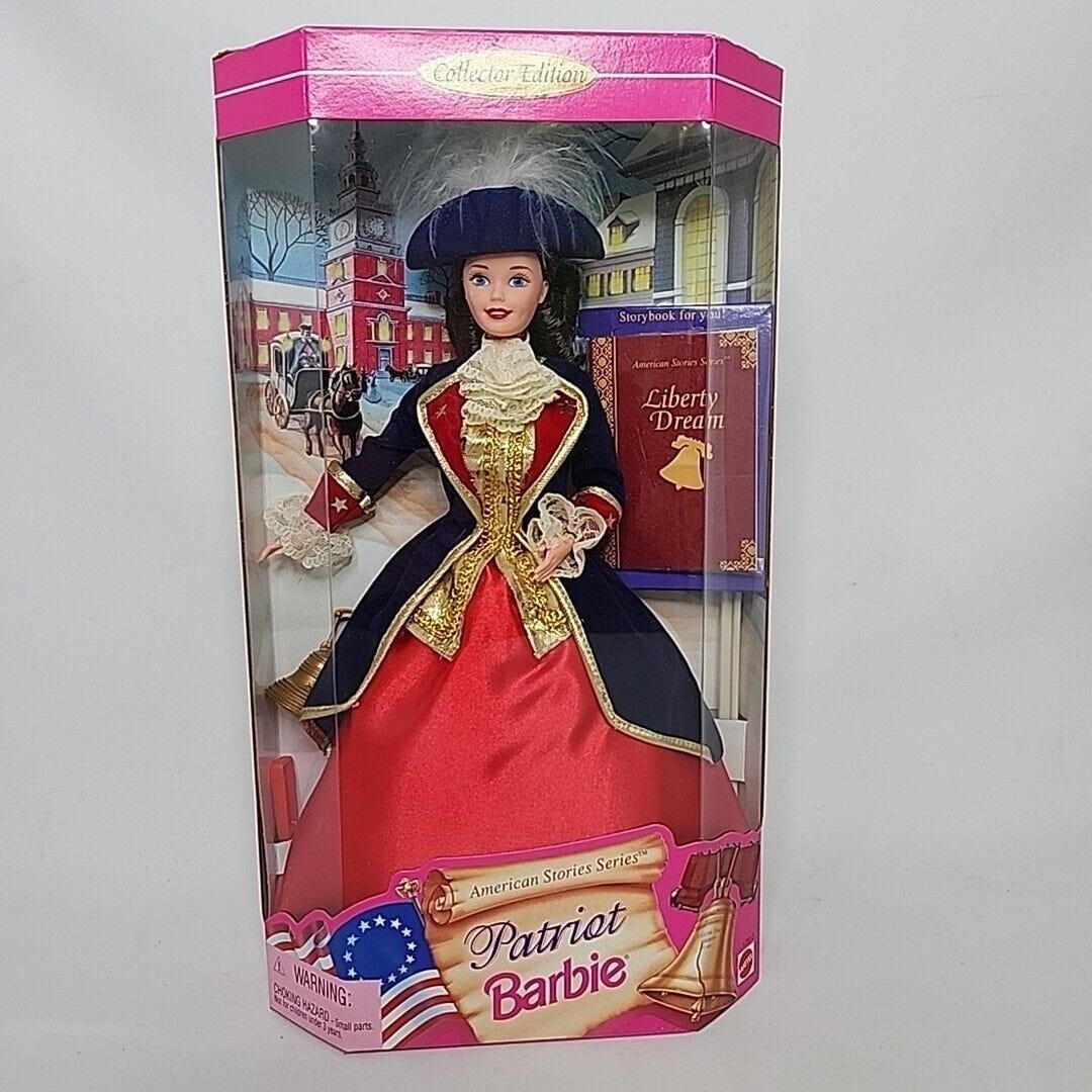 1996 Patriot Barbie American Stories Series Educational Liberty 17312 ...