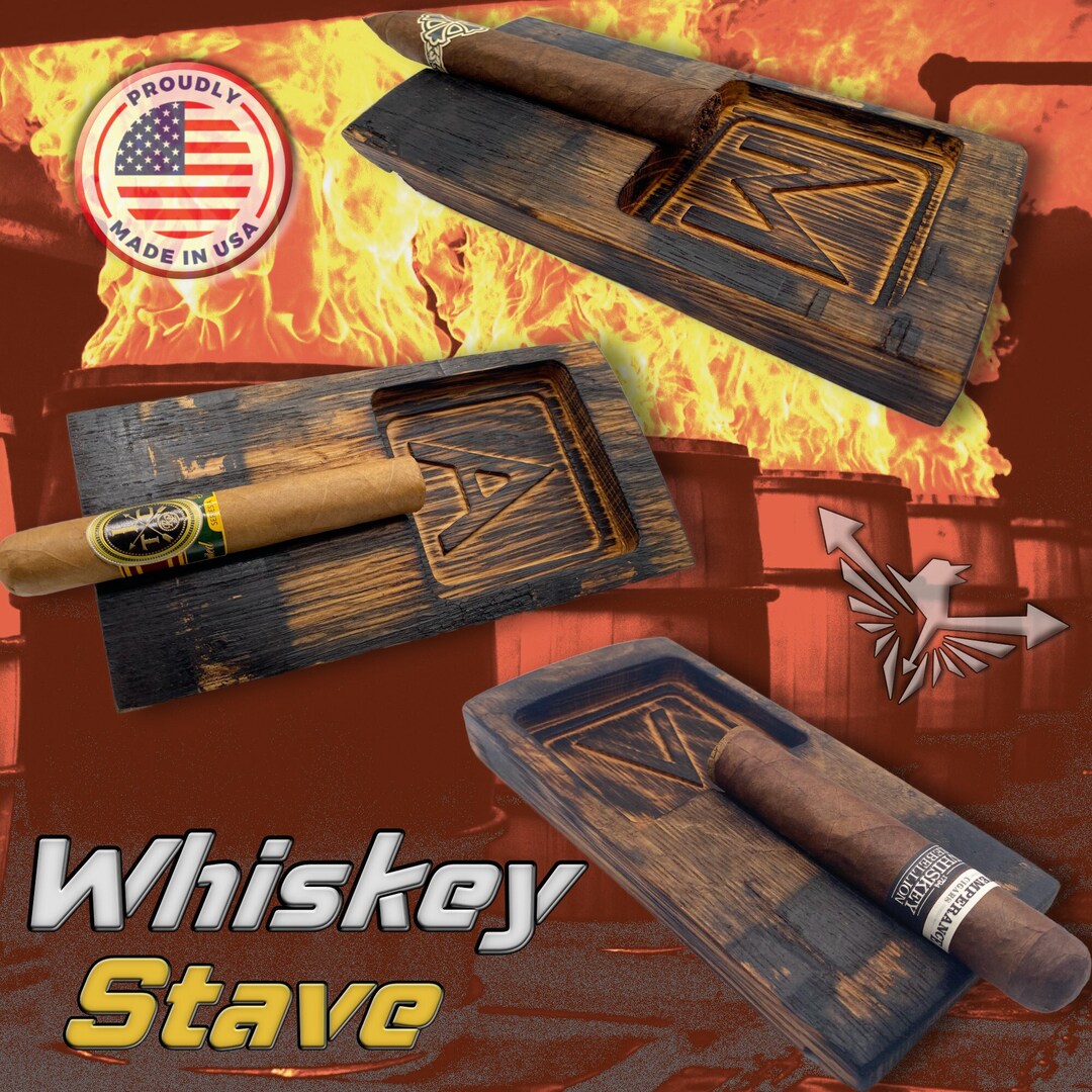 Whiskey Stave Cigar Ashtray With Custom Engraving - Etsy