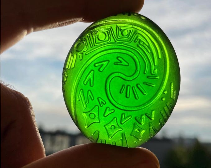 READY TO SHIP Tefiti Te Fiti Moana Inspired Green Heart Stone Cosplay ...