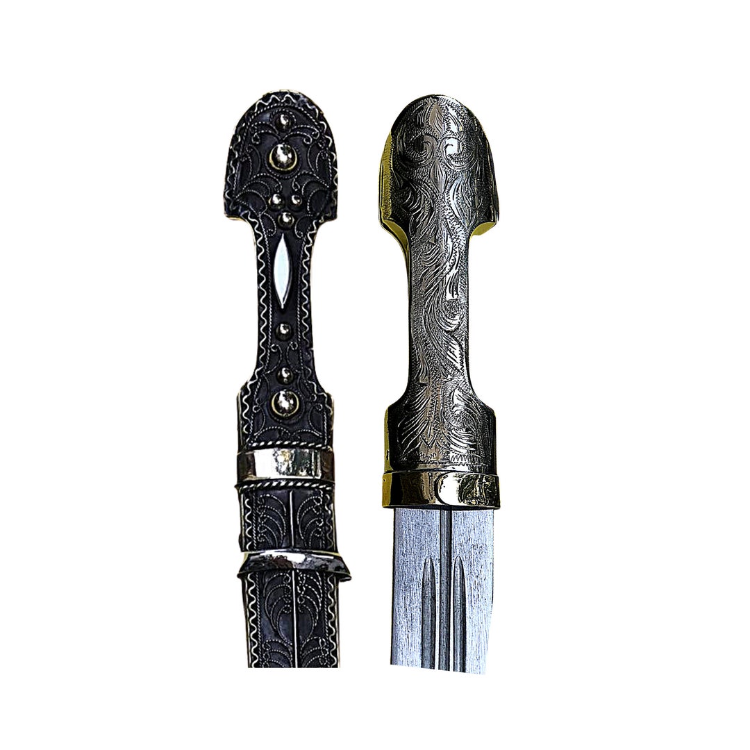 Caucasian Dagger With Engraved Background, Viking Sword, Kinjals ...