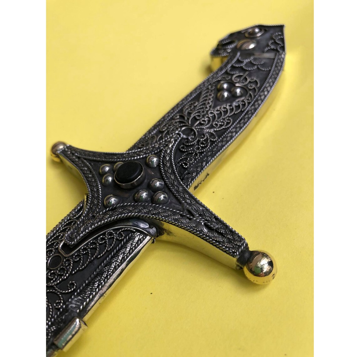 Caucasian Dagger Sword With Lion Face Handmade, Medieval Damascus ...