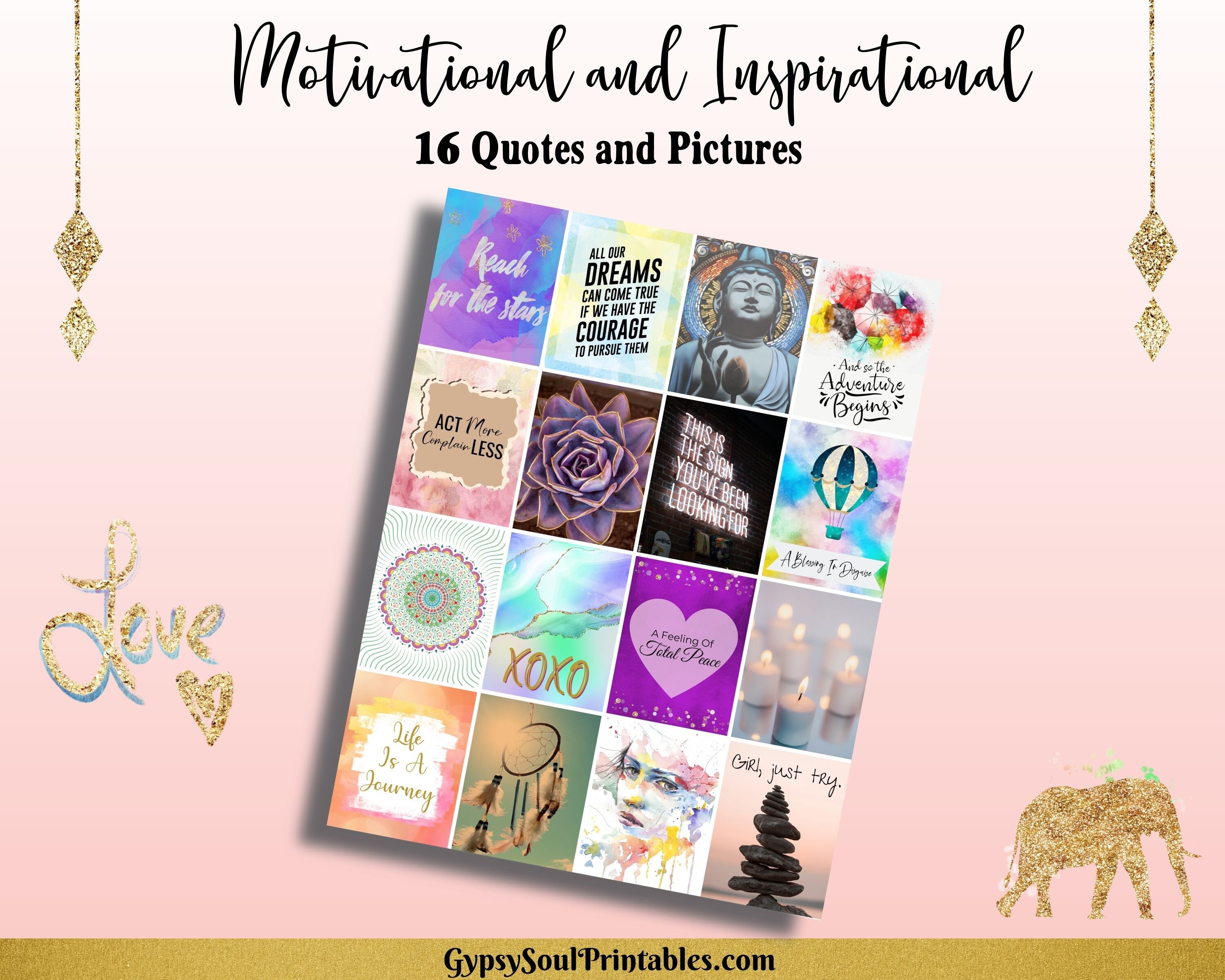 Motivational and Inspirational Printable Planner Sticker Kit, Sticker ...