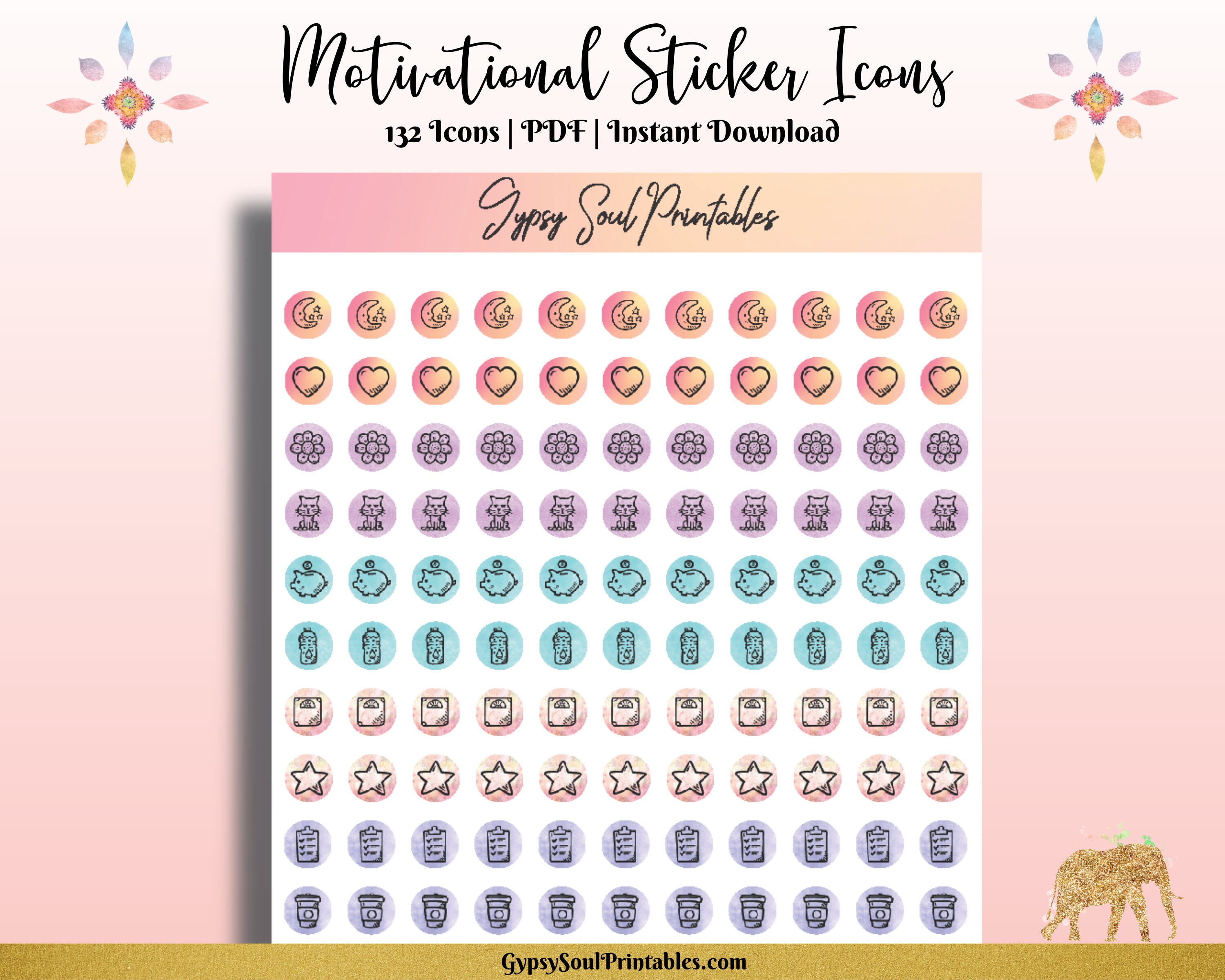 Motivational Printable Sticker Kit Sticker Quotes Word - Etsy