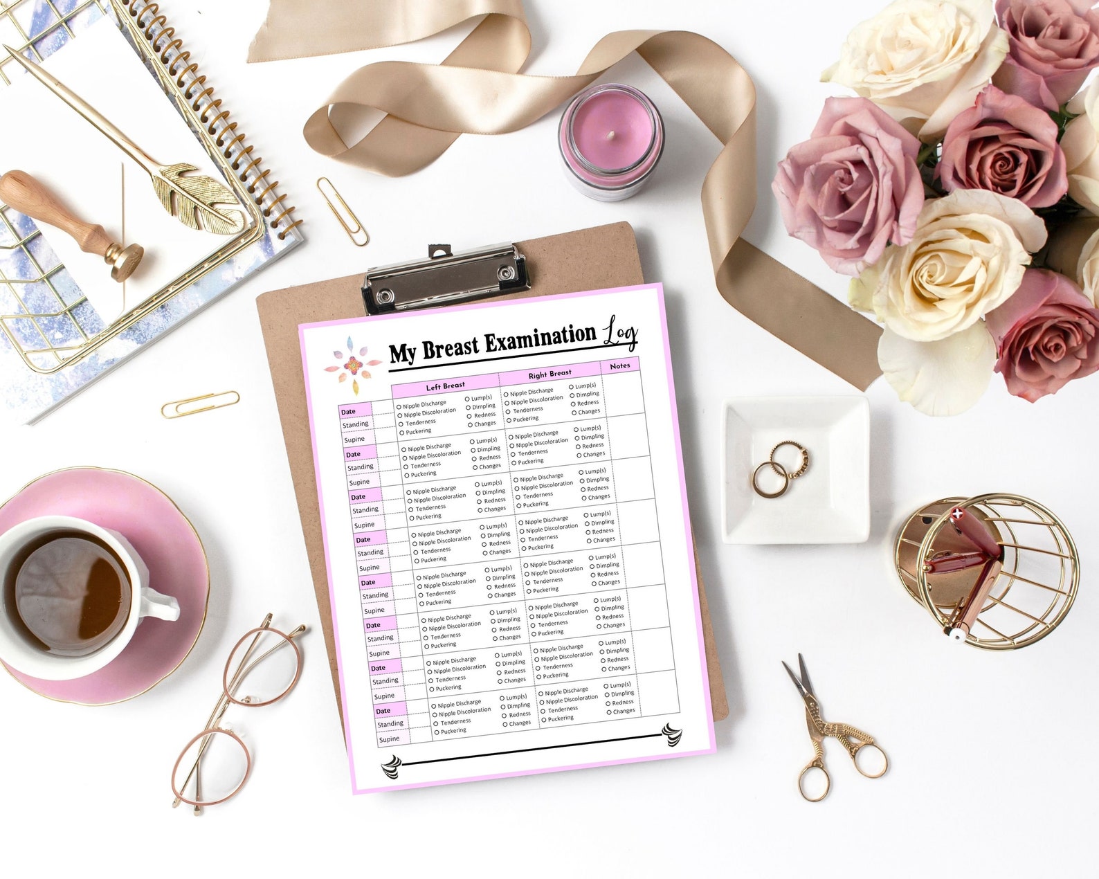 Breast Cancer Tracker, Water Tracker, Breast Examination Log, Cancer ...
