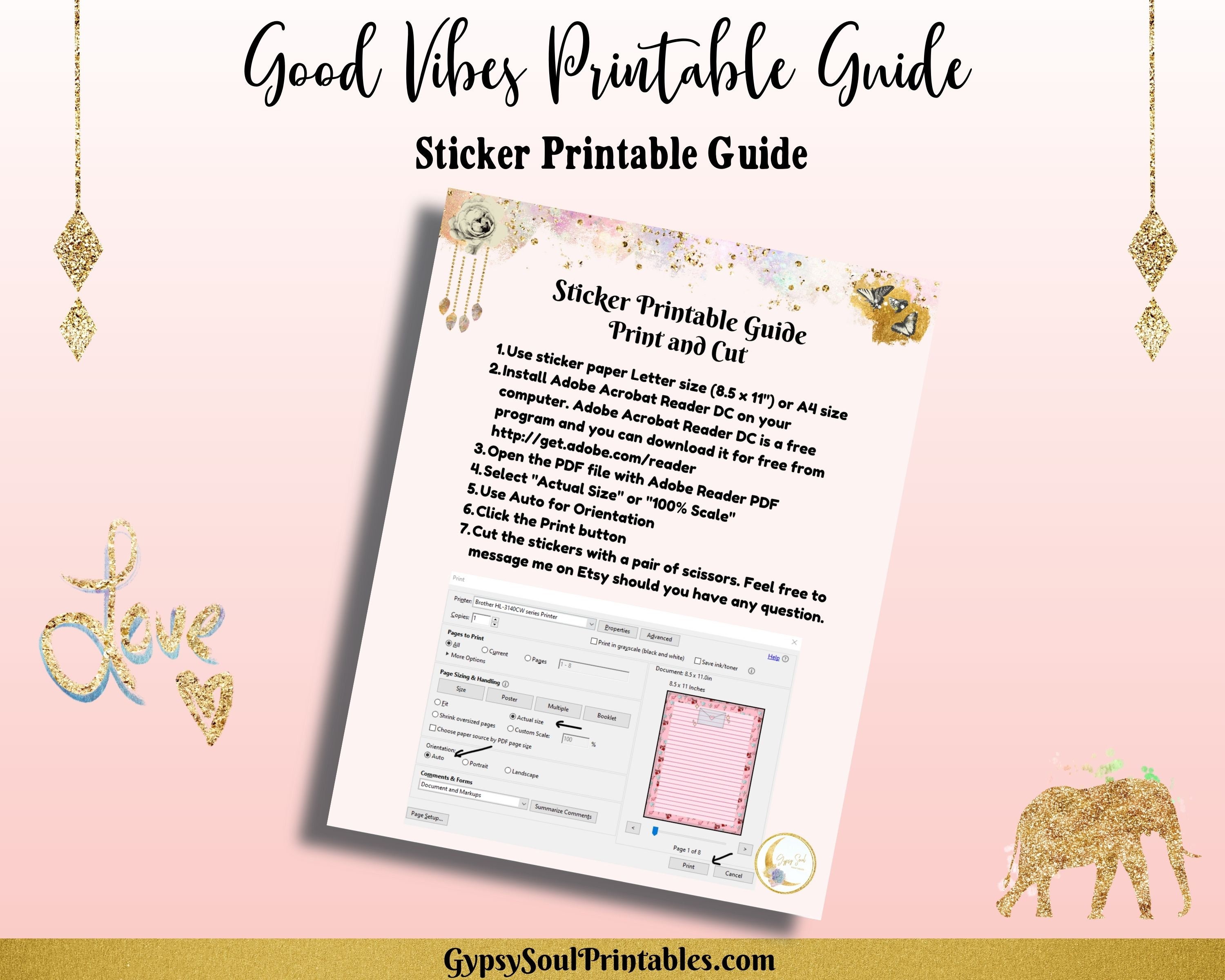 Good Vibes Printable Planner Stickers DIY Print at Home | Etsy