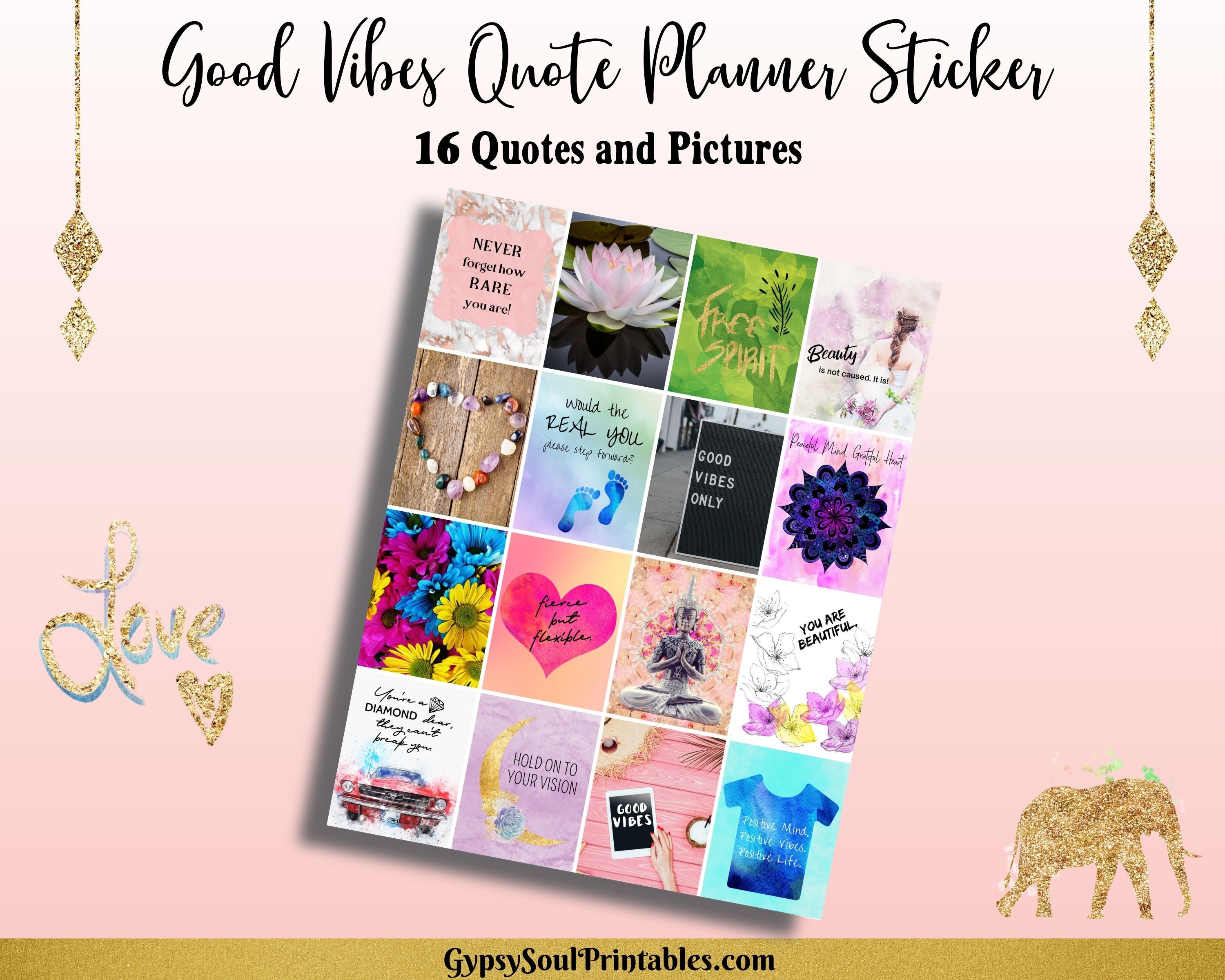 Good Vibes Printable Planner Stickers DIY Print at Home | Etsy