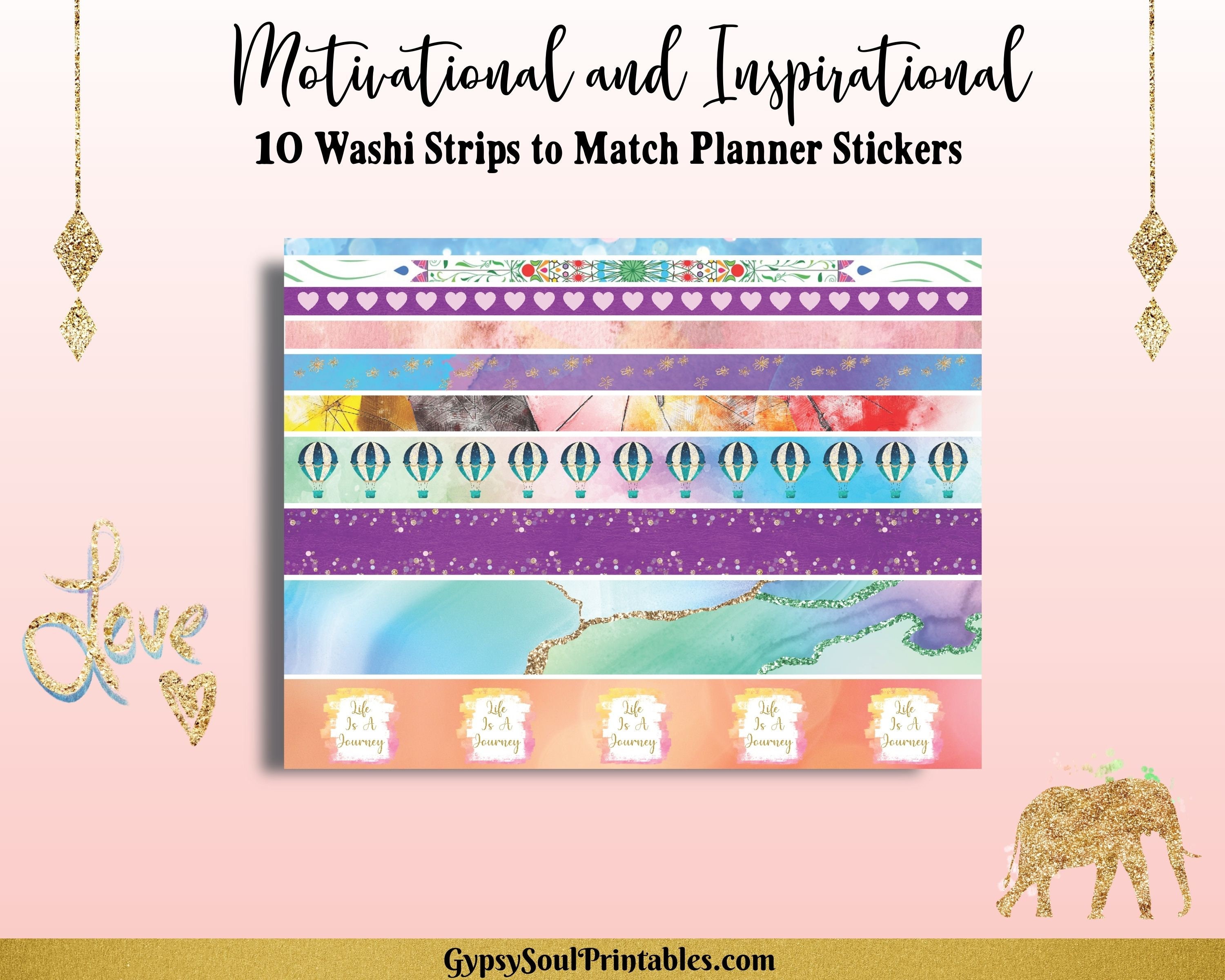 Motivational and Inspirational Printable Planner Sticker Kit, Sticker ...
