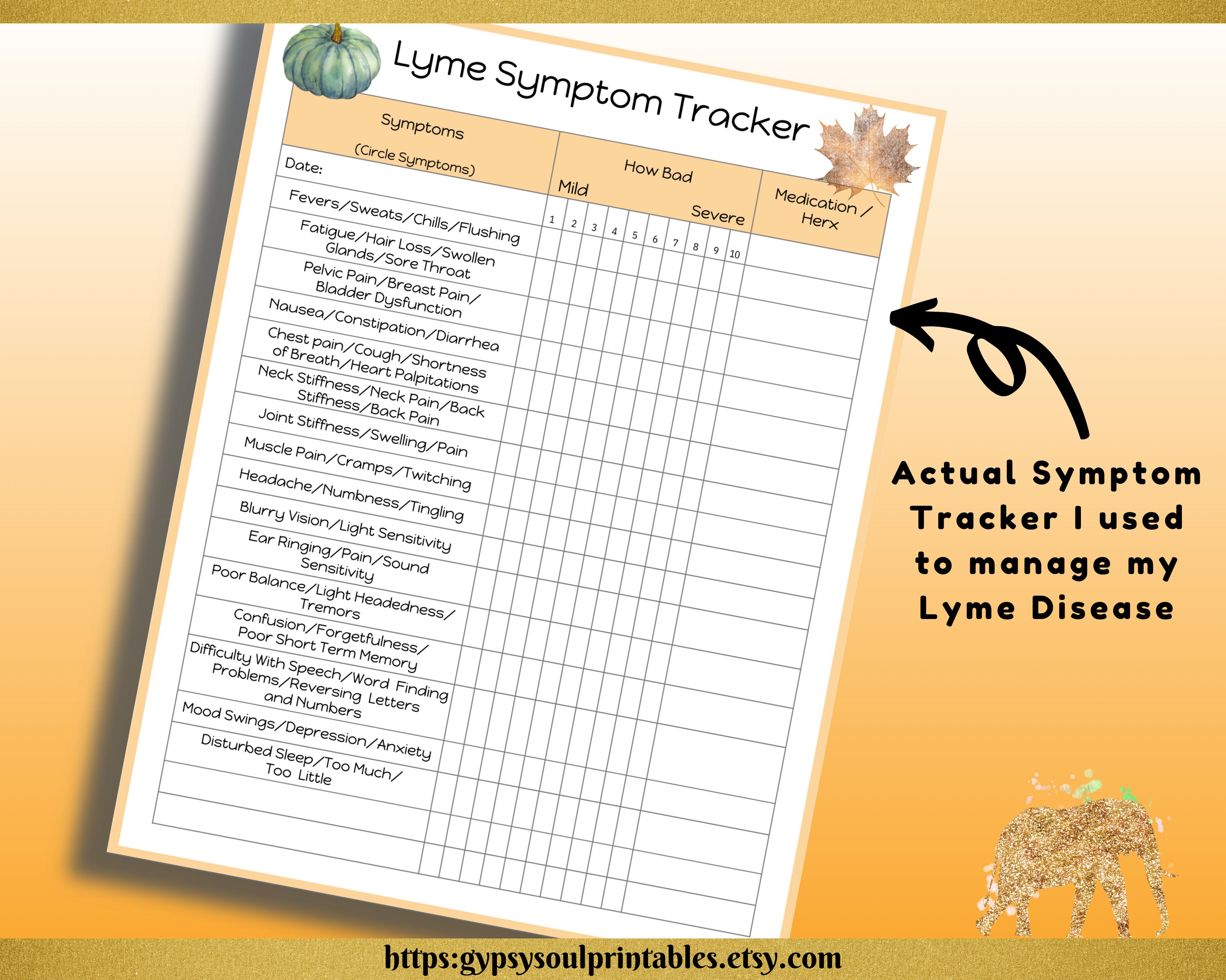 Calendars & Planners Paper & Party Supplies Chronic Illness Lyme ...