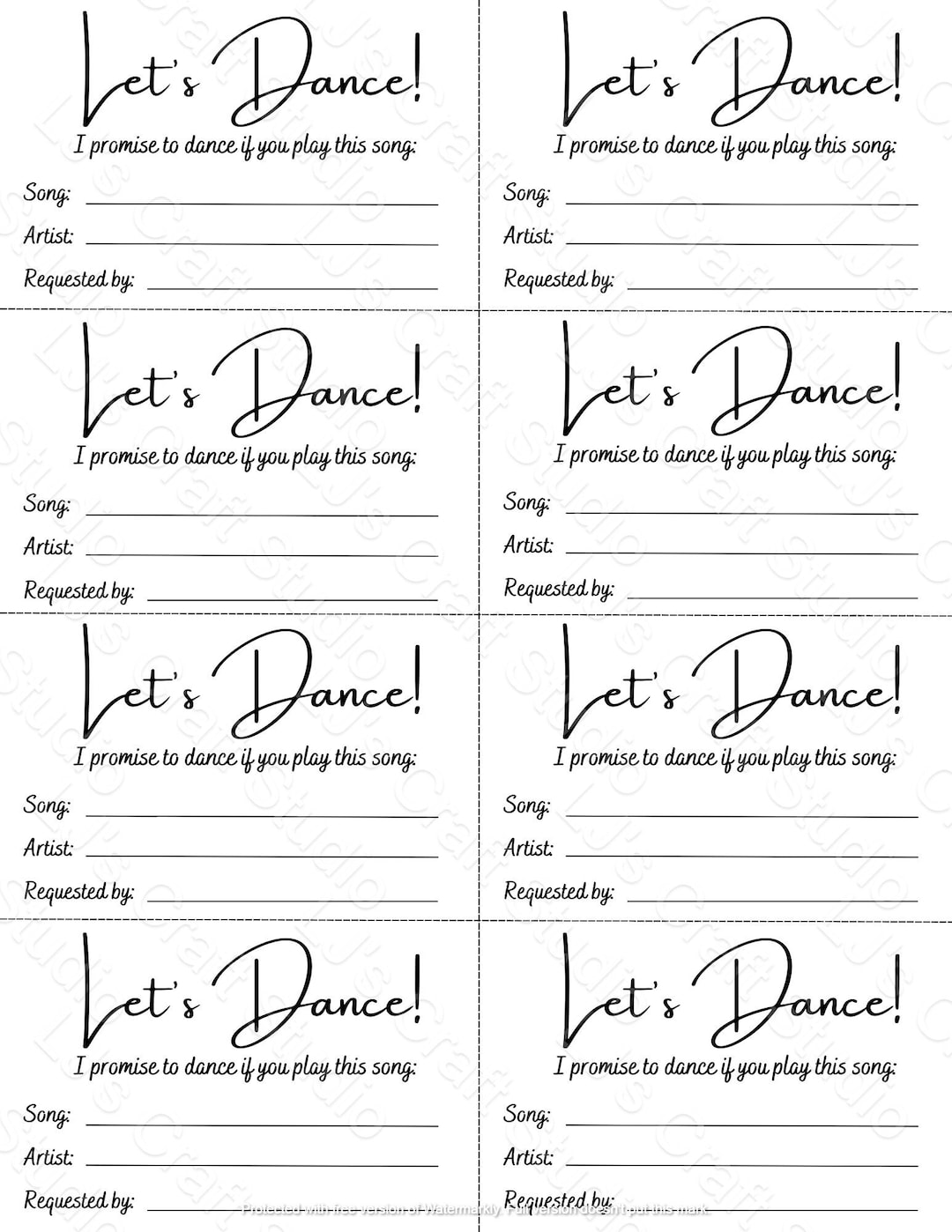 Song Request Print-out - Etsy