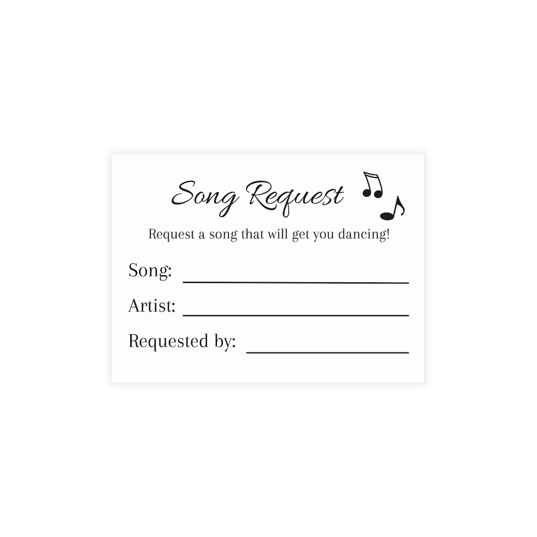Wedding/event Song Request Cards envelopes Included - Etsy UK