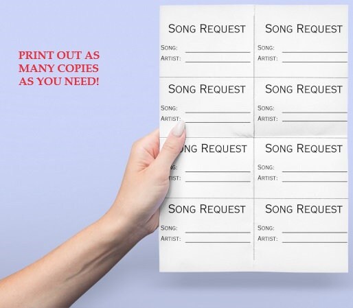 Song Request Print-out - Etsy