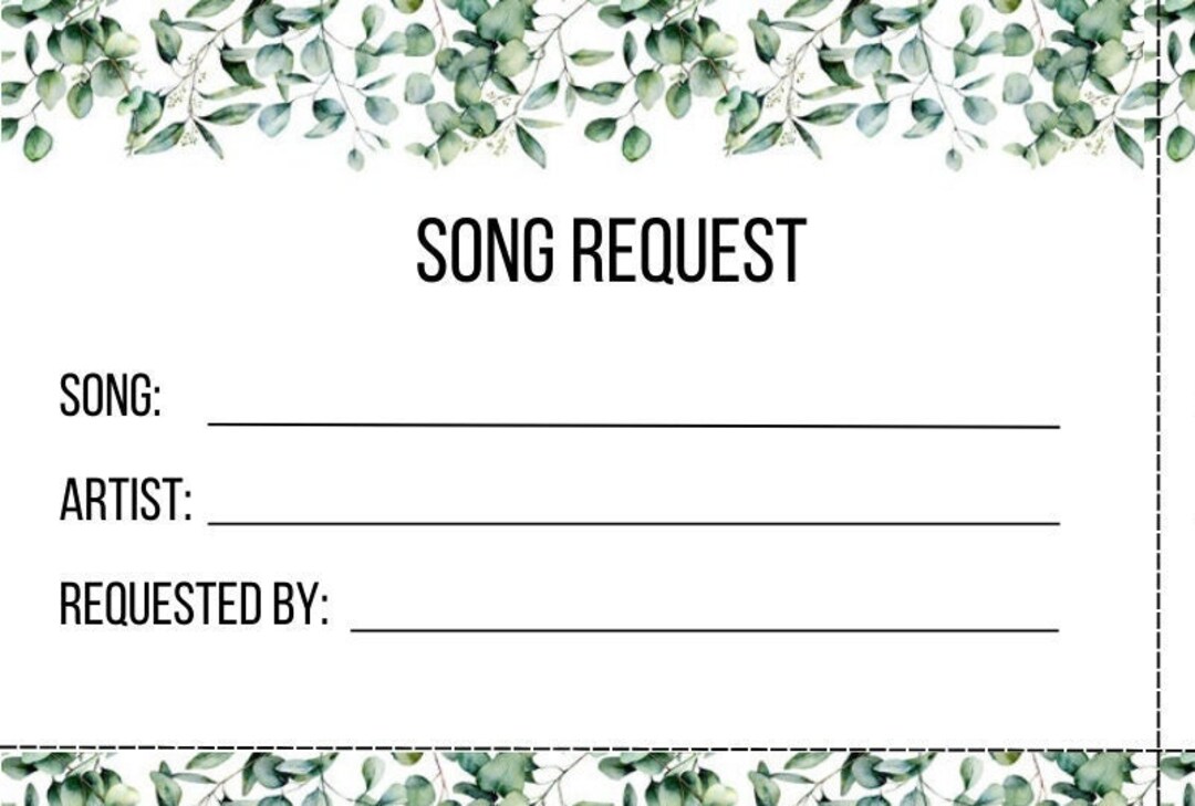Song Request Print-out - Etsy