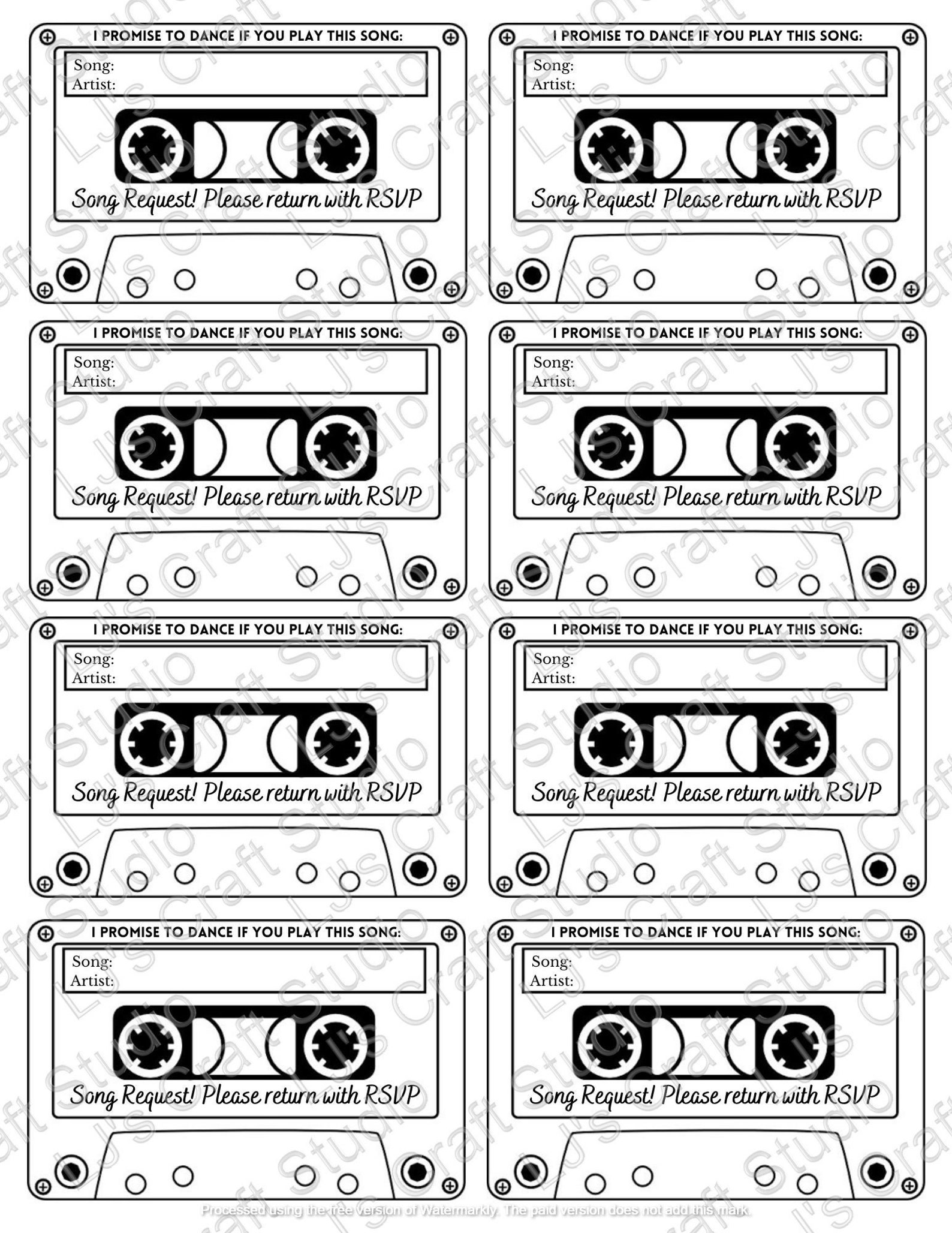 Song Request Print-out - Etsy