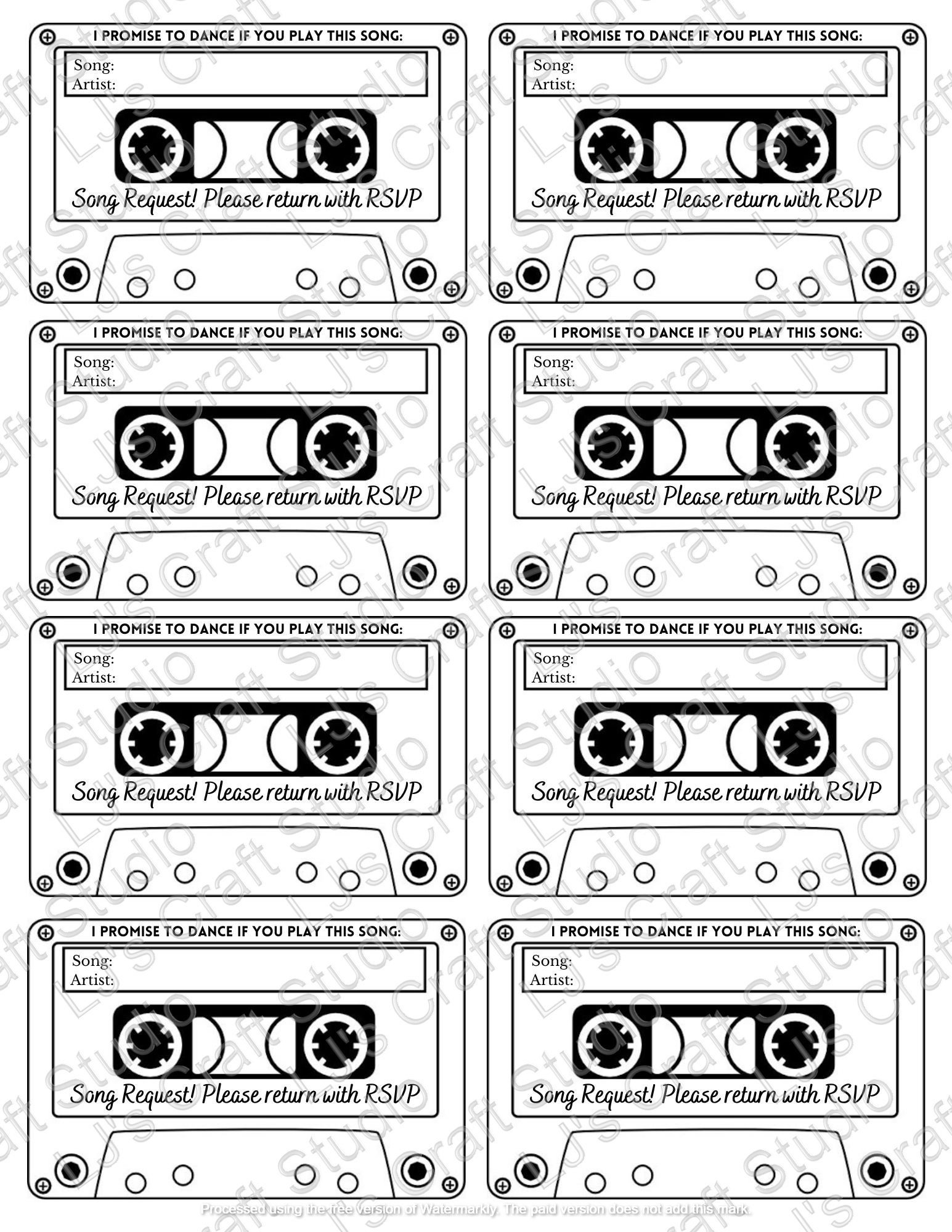 Song Request Print-out - Etsy