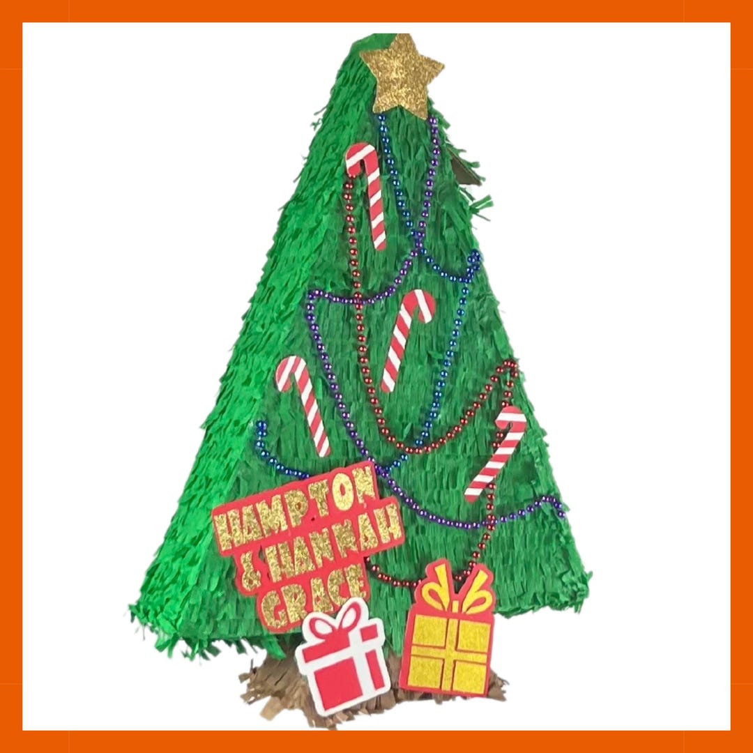 Christmas Tree PiÑata We Personalize Your Piñatas Christmas Day Etsy