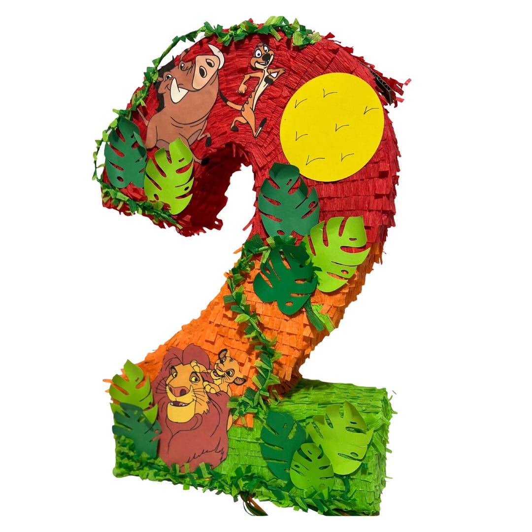 El Rey León Safari King Number Piñata – HANDMADE Jungle Animal Party ...