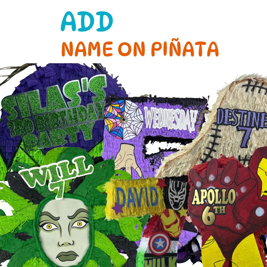 ADD NAME Custom Upgrade – Personalize Any Piñata With Name, AGE or ...