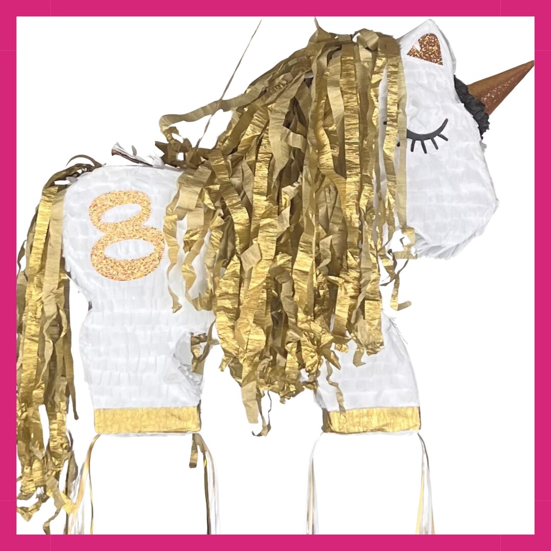 WHITE and GOLD PONY Piñata We Personalize Your Piñatas - Etsy