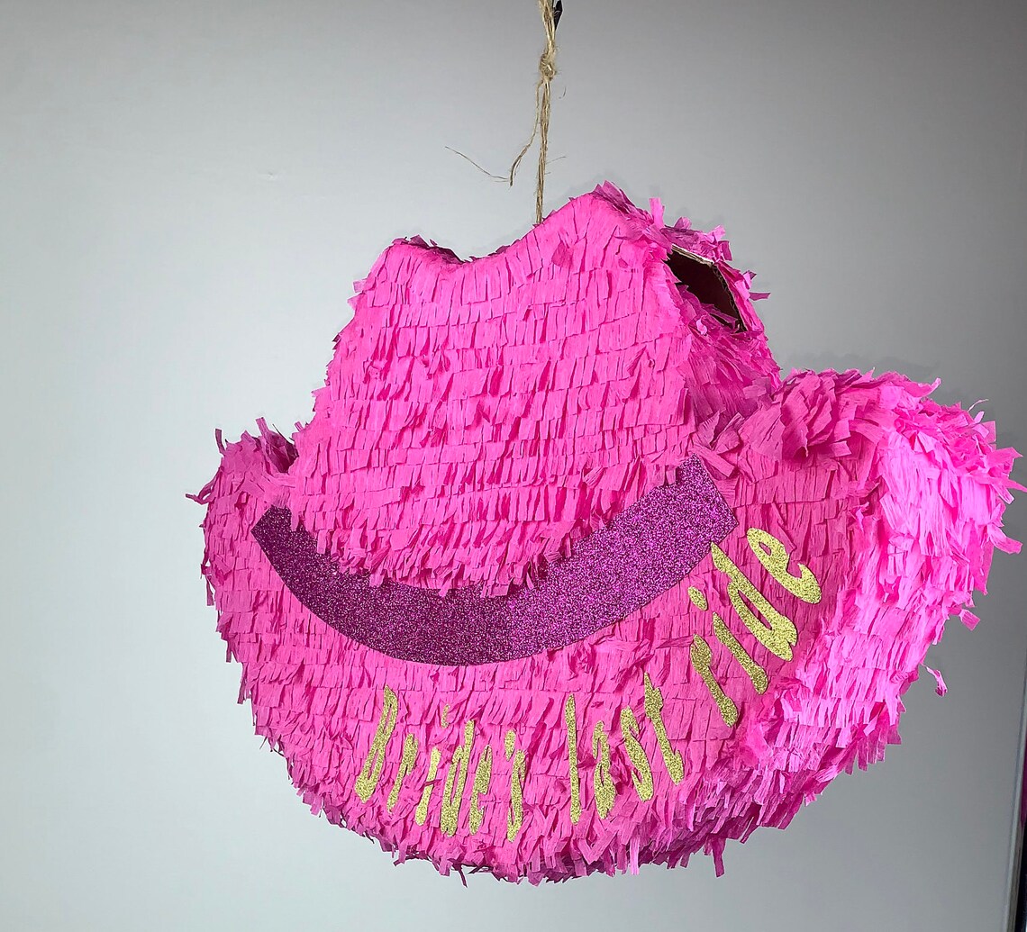 Piñata pink COWBOY hat . Custom BACHELORETTE PARTY piñatas. | Etsy