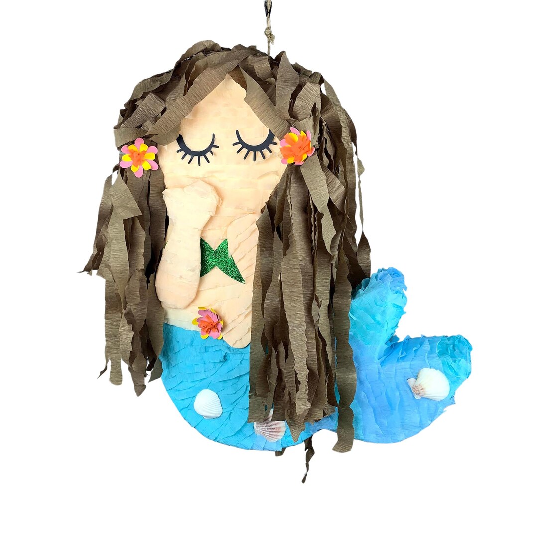 MERMAID GIRL PIÑATA – Personalized Ocean Party Decoration | Handmade ...