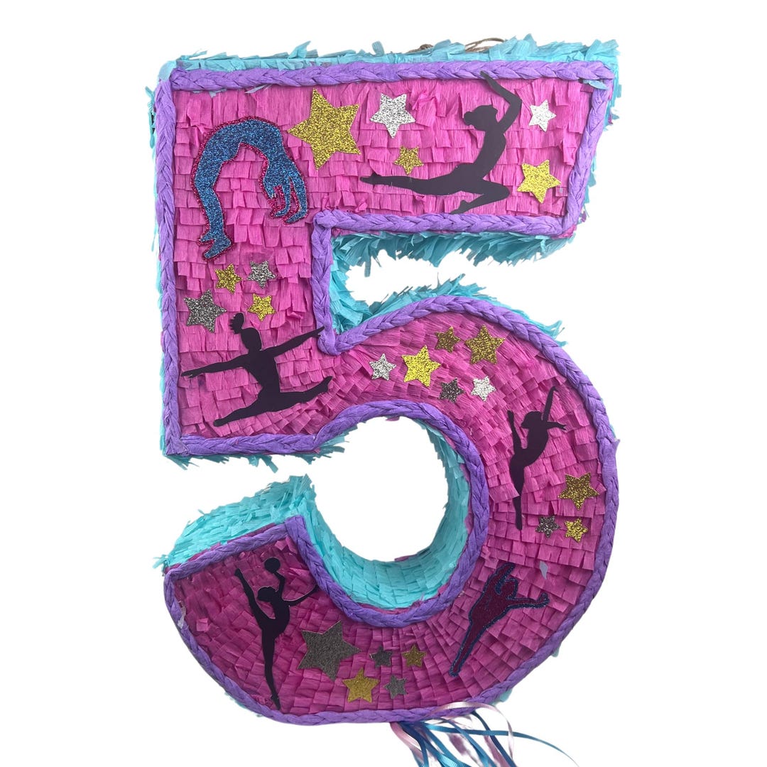 Number 5 Gymnastics Piñata. Choose Your Number, Colors, Characters, and ...