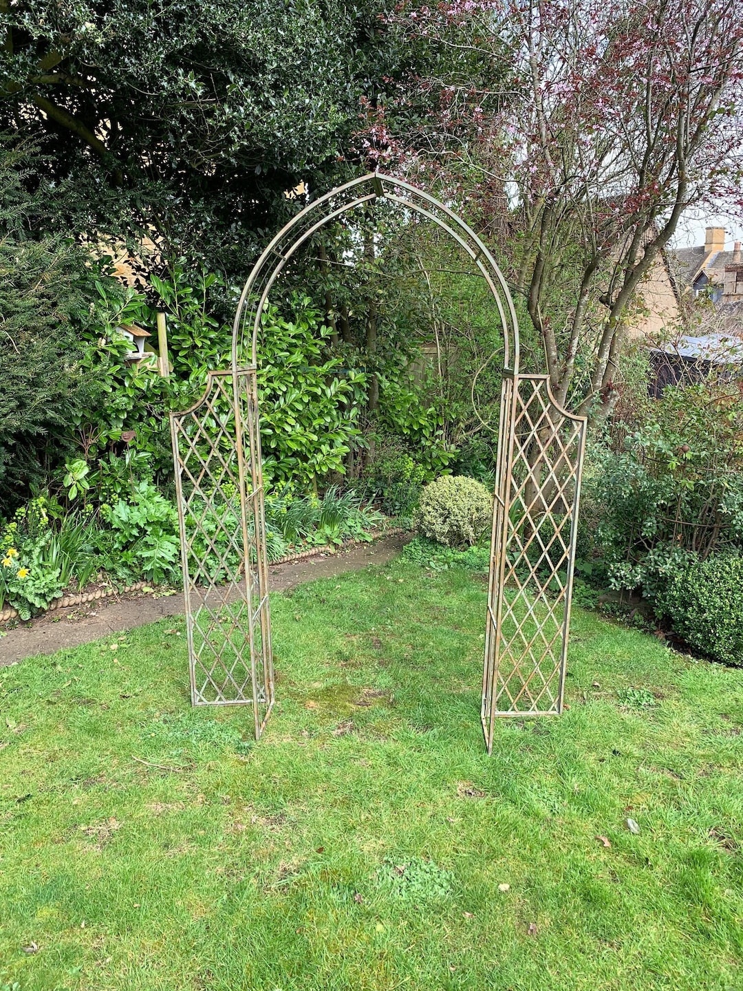 Gothic Arch With Side Trellis Panels Etsy Uk