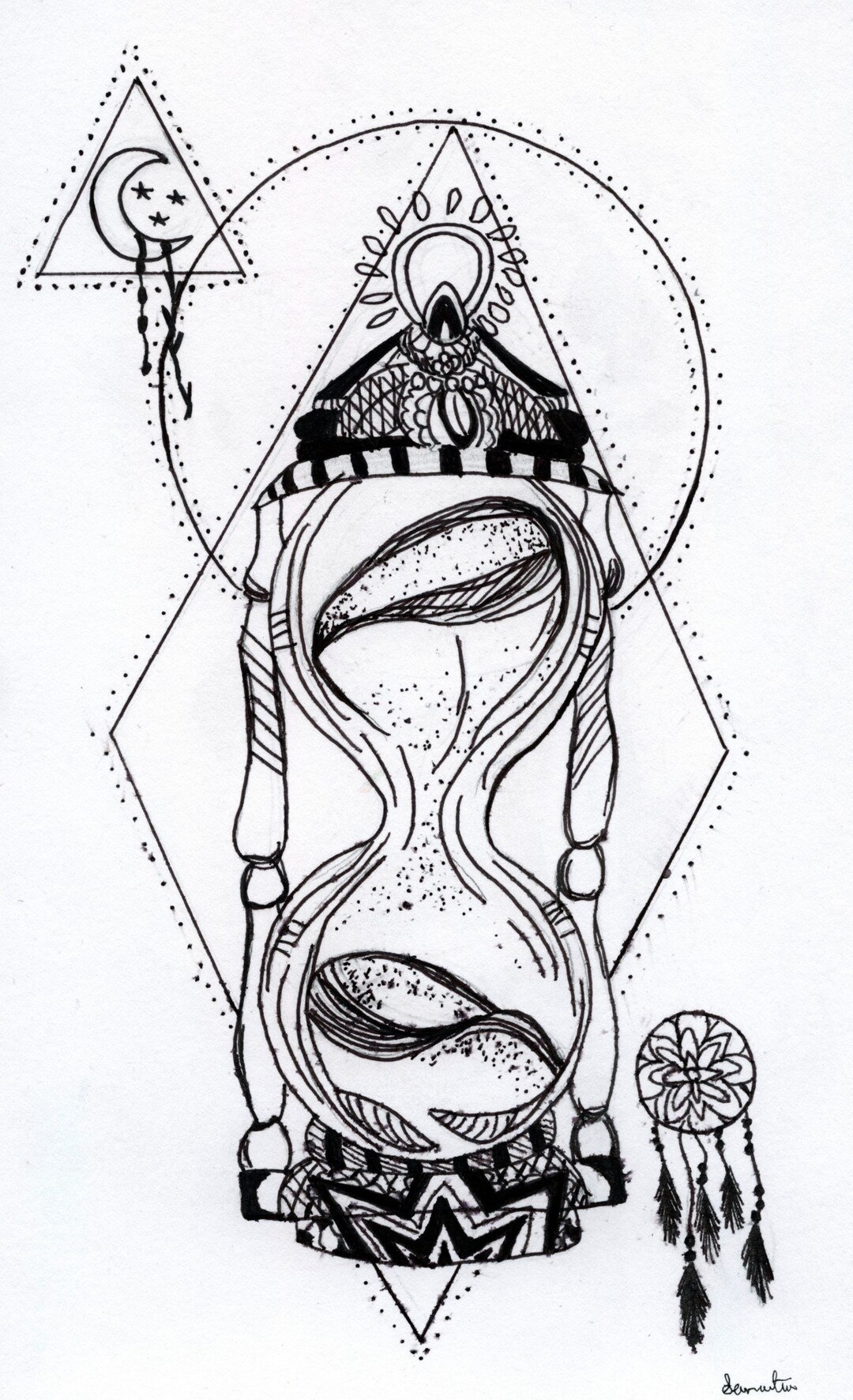 PRINTABLE, Black and White,hourglass, Print, 8x10, 11x14, Original Art ...