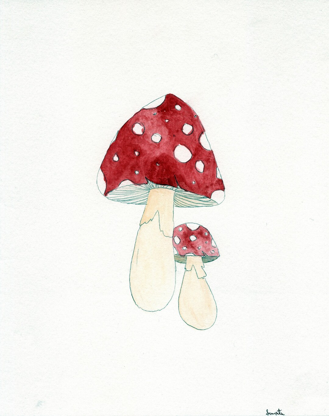 PRINTABLE, Mushroom Print, 8x10, 11x14, Nursery Decor, Original Art ...