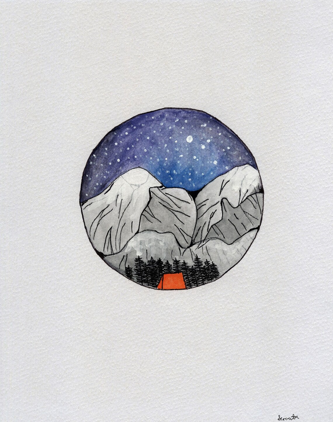 PRINTABLE, Mountain View, Snowy Mountain Print, 8x10, 11x14, Original ...