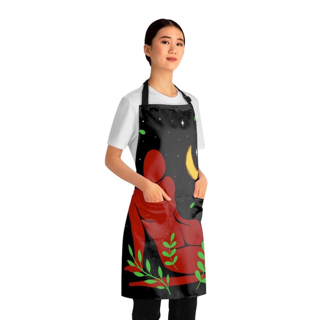 Goddess Woman and Moon Witch Wiccan Grilling Apron Cooking Apron Gift ...