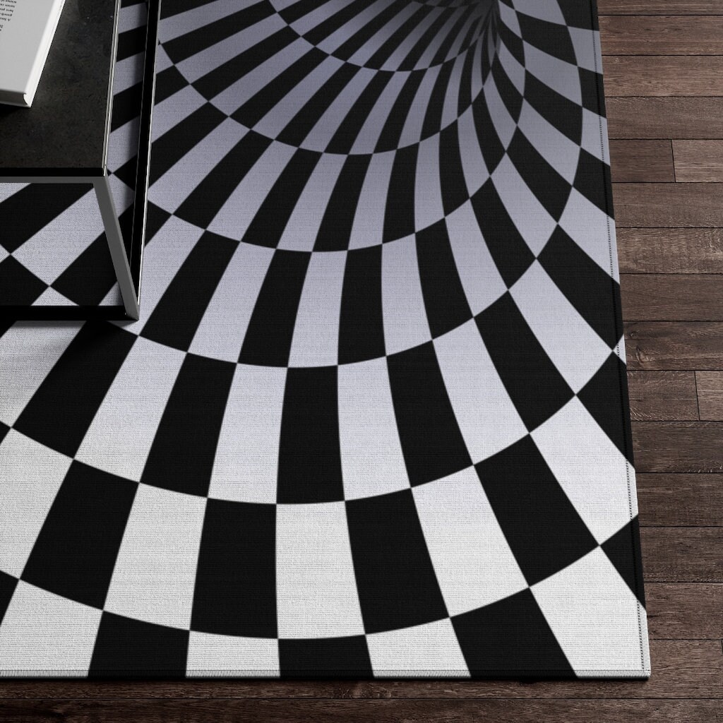 Optical Illusion Rabbit Hole Rug Modern Art Home Decor Dornier Rug - Etsy