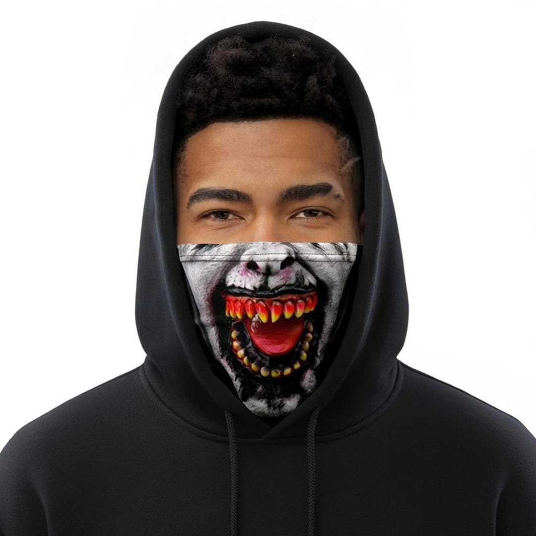 Horror Face Neck Gaiter: Hilarious Snood Scarf Headband - Etsy