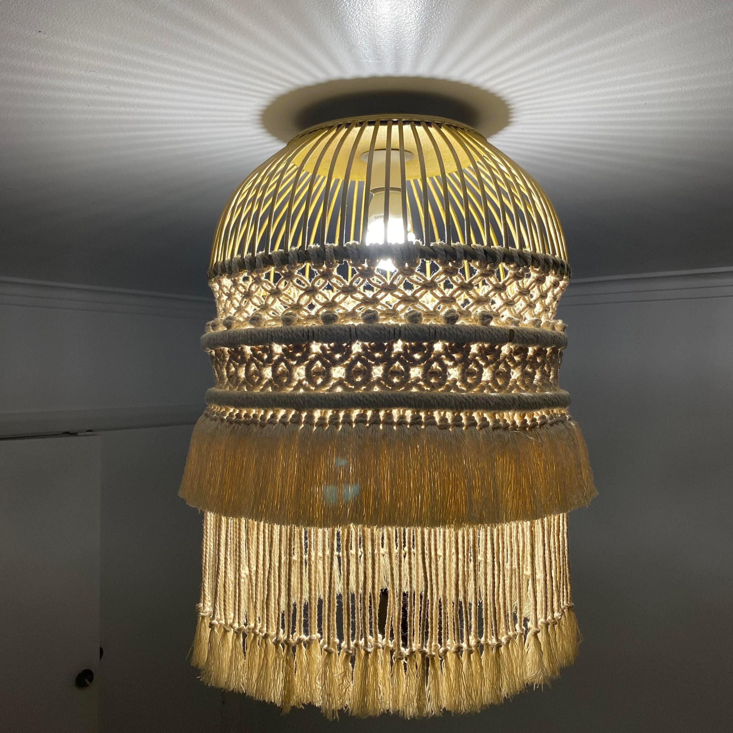 Large Macrame lamp shade | Etsy