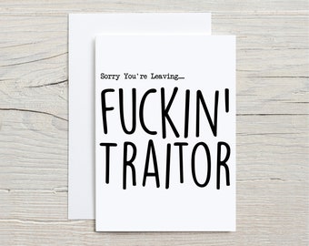Traitor Leaving Card | Etsy