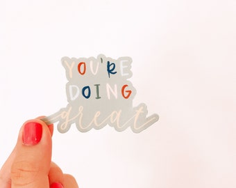 You're Doing so Great Cute Rainbow Encouraging Sticker - Etsy