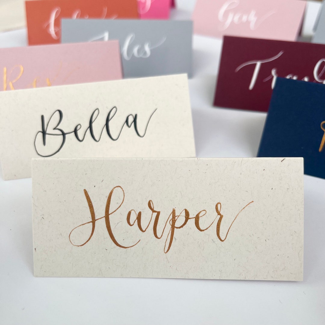 Handwritten Recycled Ivory Fleck Place Names, Wedding and Christmas ...