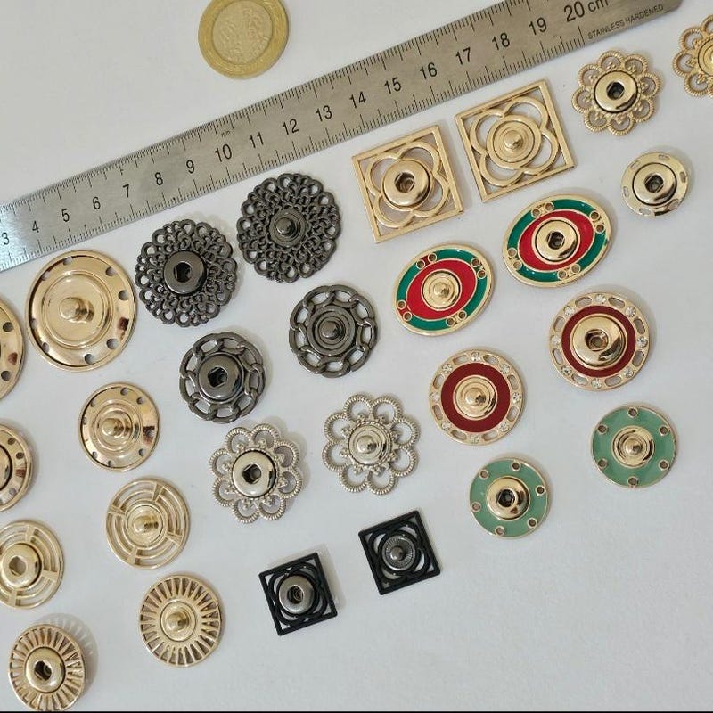 Black Metal Snap Buttons - Etsy