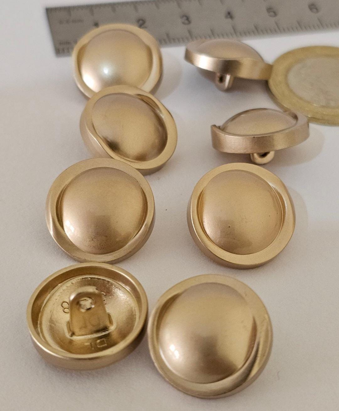 Metal Gold Button. 2 Pieces 18 Mm. Gold Footed Domed Model Button ...