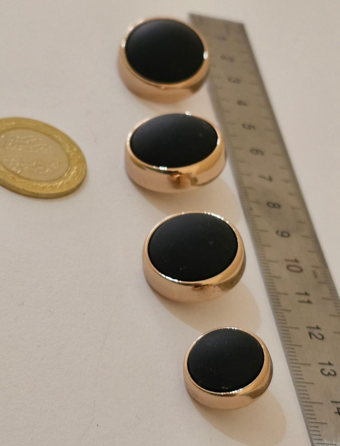 Metal, Gold Large Thick Button for Coat Jacket. 1 Sets. 4 Pieces ...