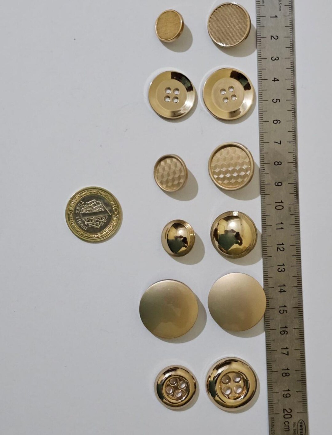 Metal Gold Button Sets. 6 Sets. 12 Pieces. Special Design Metal Buttons ...