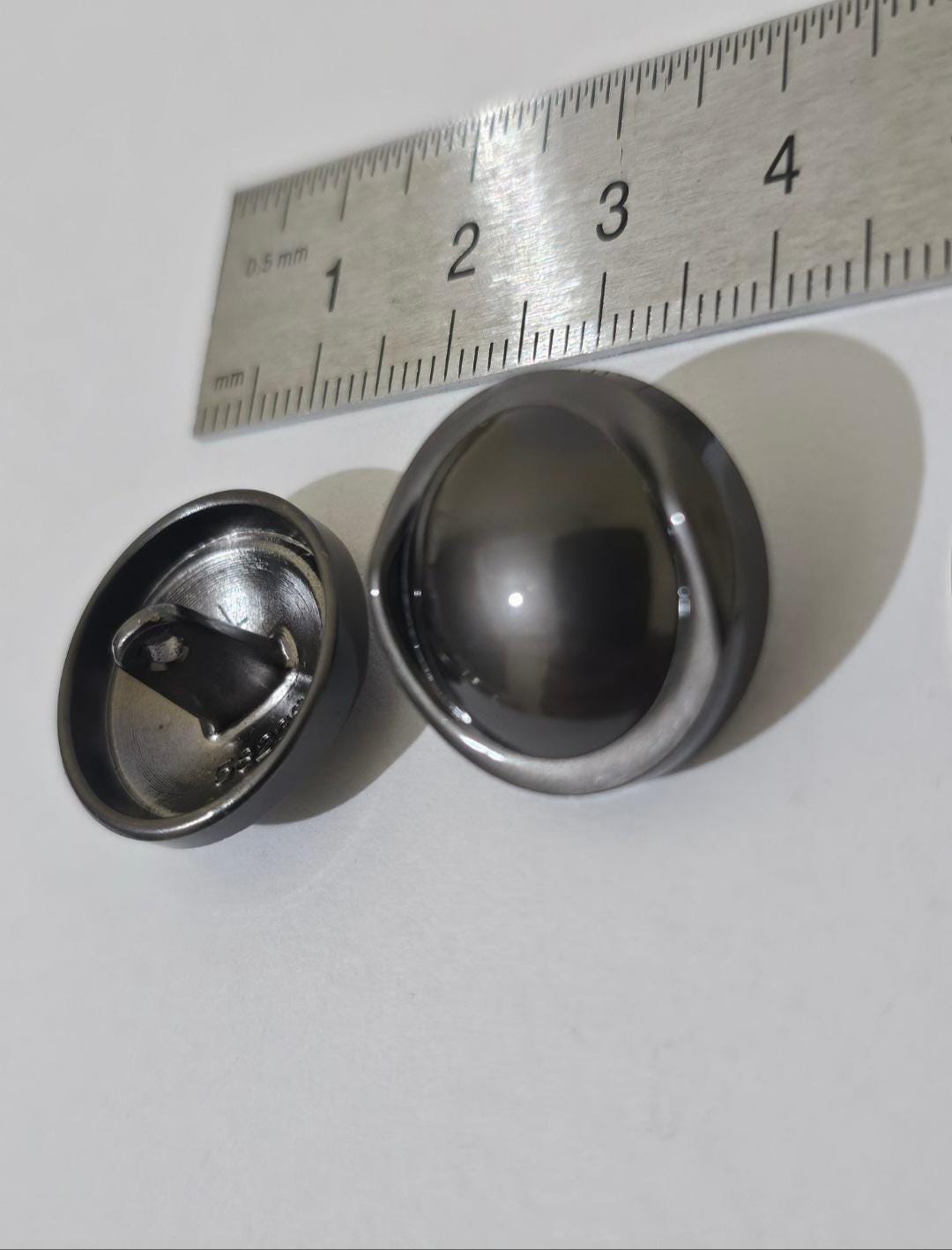 Metal Black Button. 2 Pieces. 20 Mm. Footed Domed Model Button. Special ...