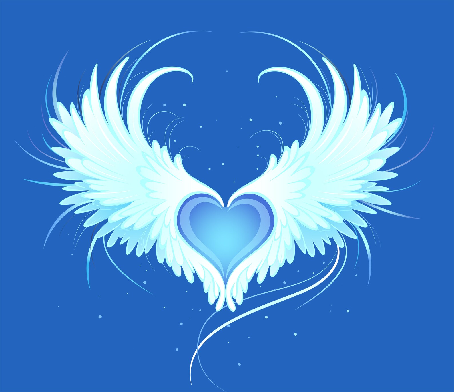 Angel Heart Vector Illustration EPS Angel Heart No Glow on | Etsy